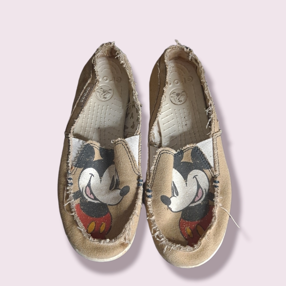 Crocs Mickey Mouse Disney Canvas Slip On Size 5 - Gem